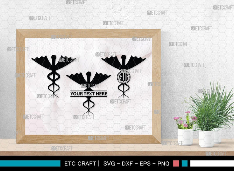Caduceus Symbol Monogram, Caduceus Symbol Silhouette, Caduceus Symbol ...