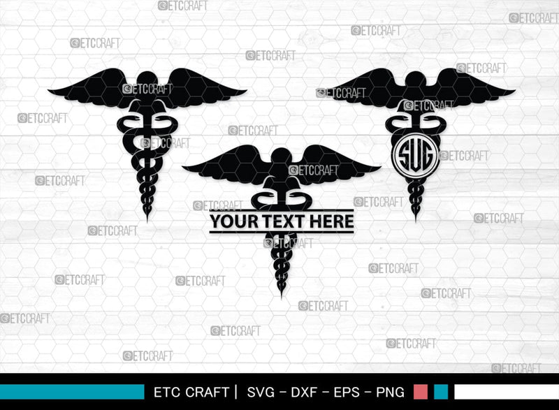 Caduceus Symbol Monogram, Caduceus Symbol Silhouette, Caduceus Symbol ...