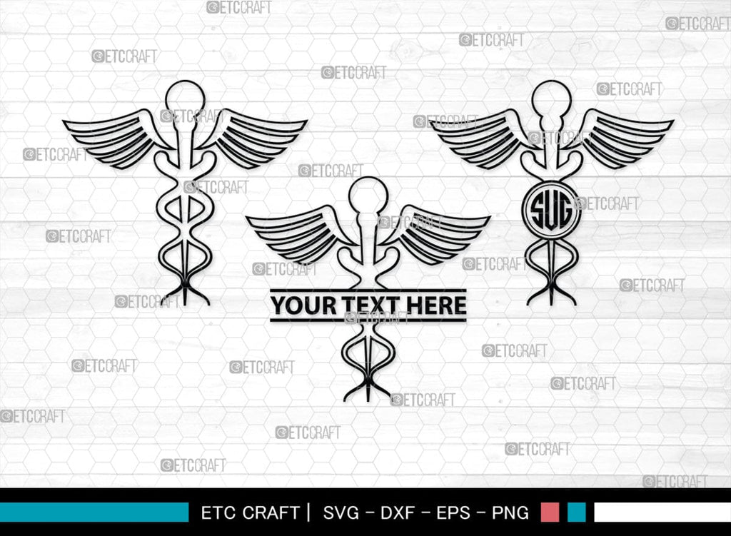 Caduceus Symbol Monogram, Caduceus Symbol Silhouette, Caduceus Symbol ...