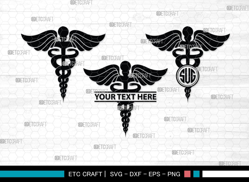 Caduceus Symbol Monogram, Caduceus Symbol Silhouette, Caduceus Symbol ...