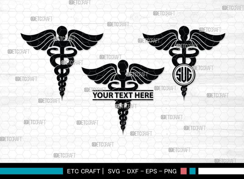 Caduceus Symbol Monogram, Caduceus Symbol Silhouette, Caduceus Symbol ...