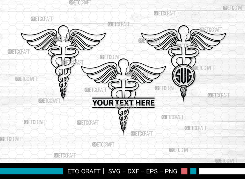 Caduceus Symbol Monogram, Caduceus Symbol Silhouette, Caduceus Symbol ...