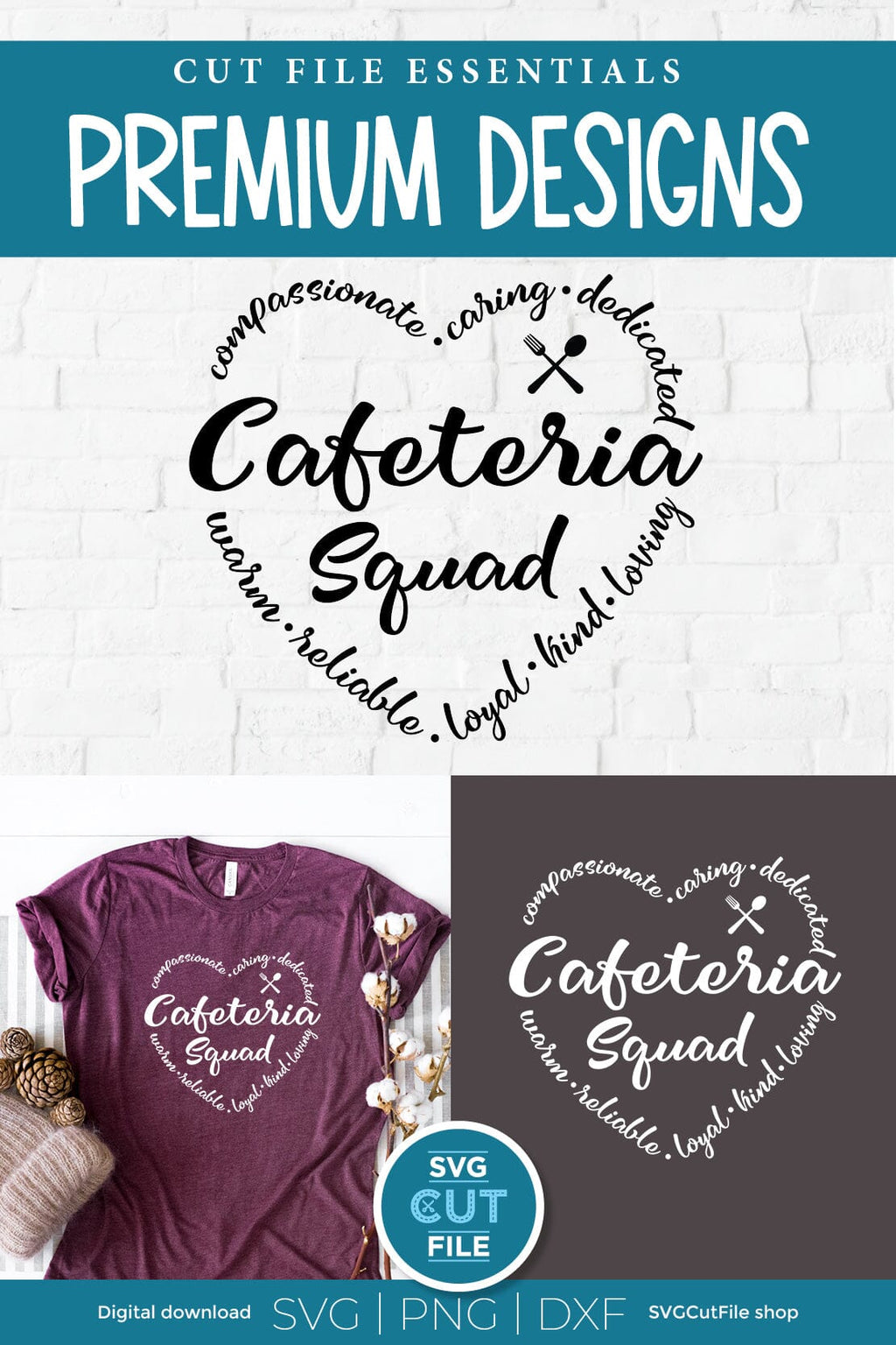 Cafeteria squad svg with heart - So Fontsy
