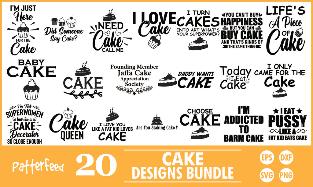 Cake SVG Designs Bundle - So Fontsy