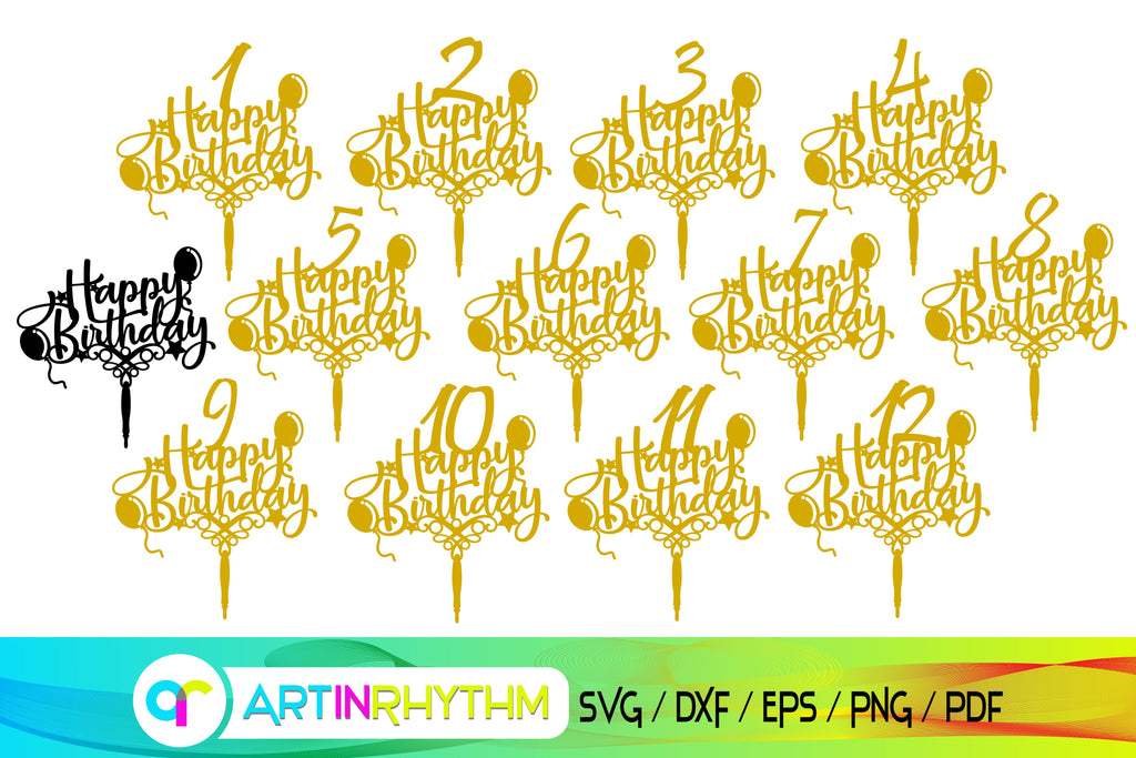 cake topper svg bundle - So Fontsy