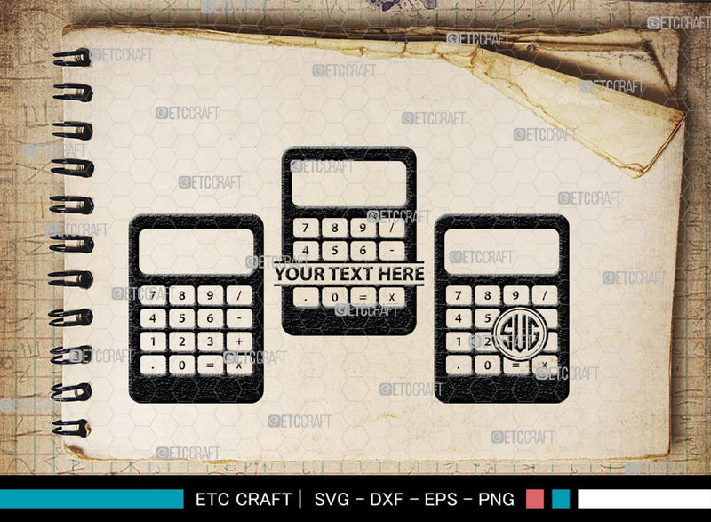 Calculator Monogram, Calculator Silhouette, Calculator SVG, Math Svg ...