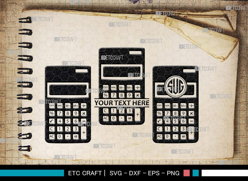 Calculator Monogram, Calculator Silhouette, Calculator SVG, Math Svg ...