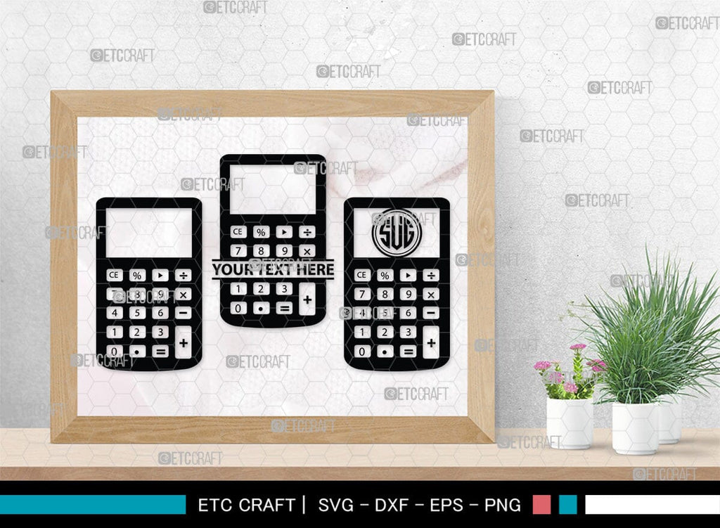 Calculator Monogram, Calculator Silhouette, Calculator SVG, Math Svg ...