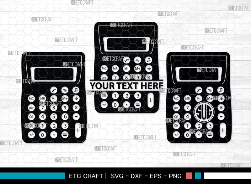 Calculator Monogram, Calculator Silhouette, Calculator SVG, Math Svg ...