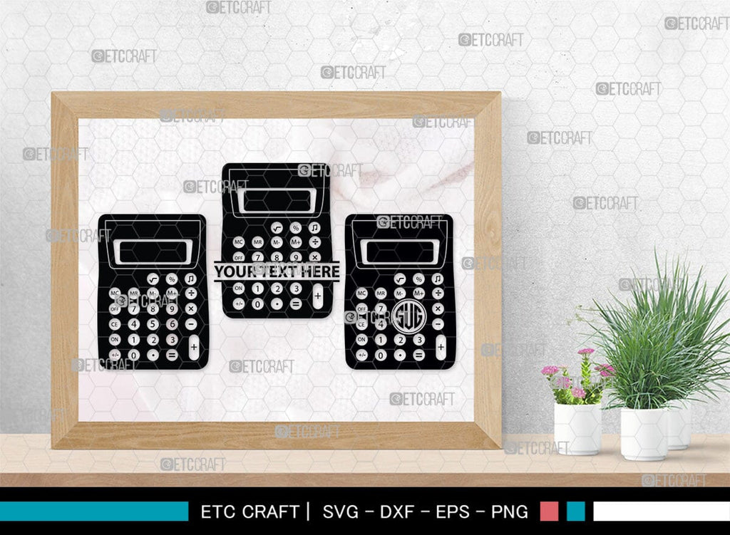Calculator Monogram, Calculator Silhouette, Calculator SVG, Math Svg ...