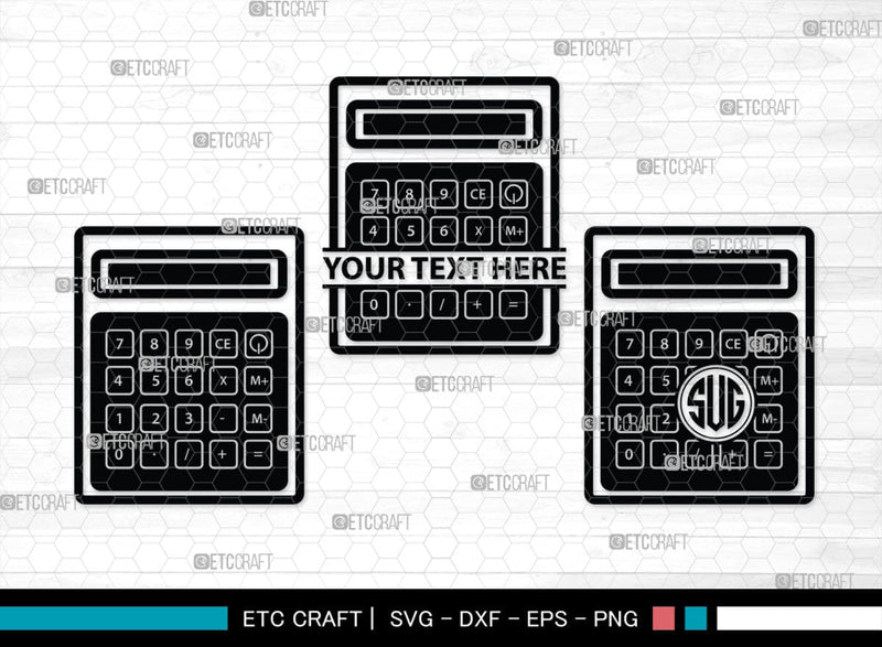 Calculator Monogram, Calculator Silhouette, Calculator SVG, Math Svg ...