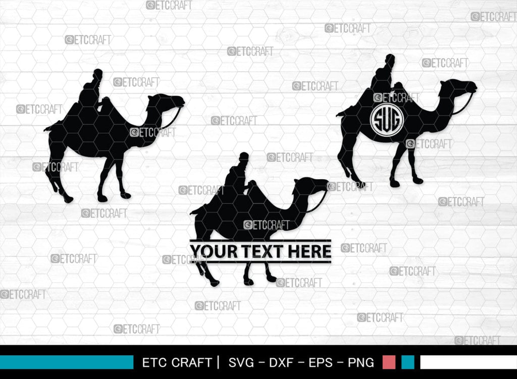 Camel Monogram, Camel Silhouette, Camel SVG, Desert Animal Svg, Black ...