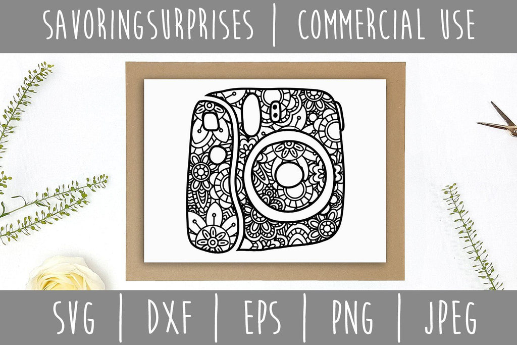 Camera Mandala Zentangle - So Fontsy