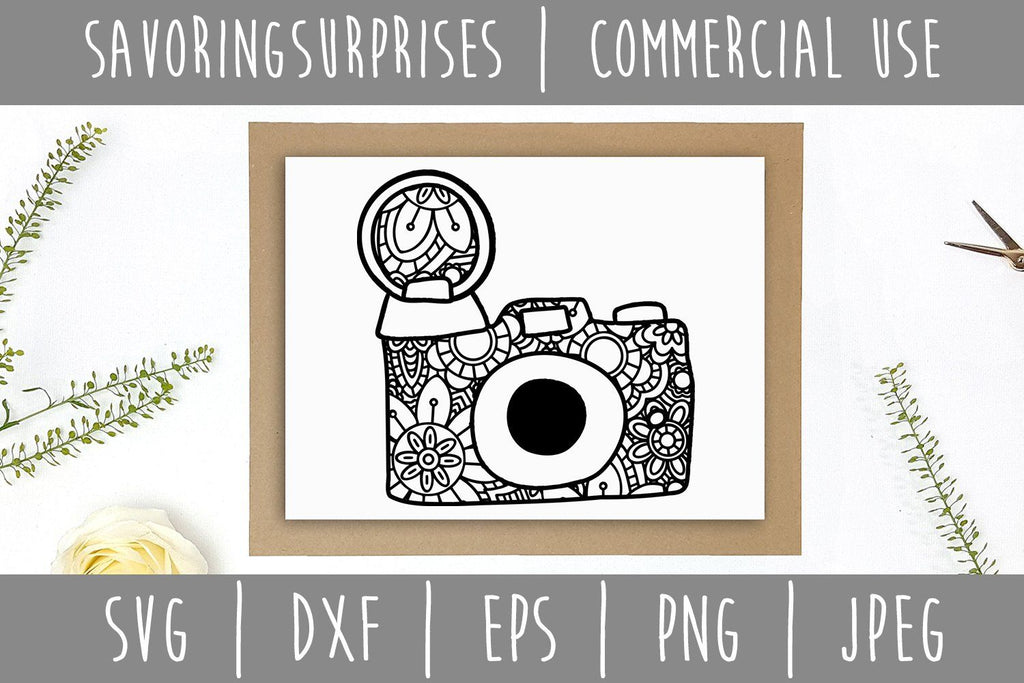 Camera Mandala Zentangle - So Fontsy