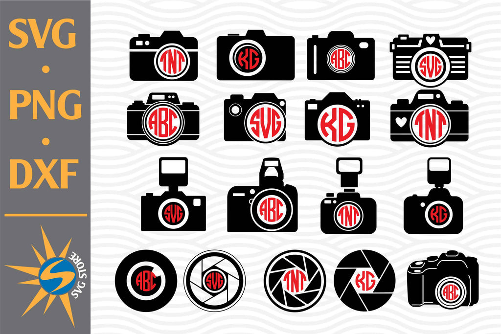 Camera Monogram SVG, PNG, DXF Digital Files Include - So Fontsy