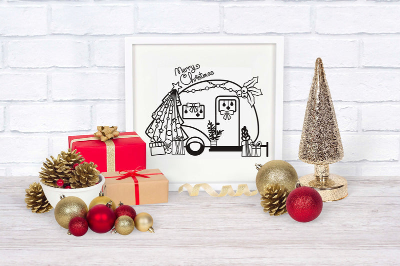 Camper SVG with Christmas Tree and Gifts, Christmas SVG Camper Van ...