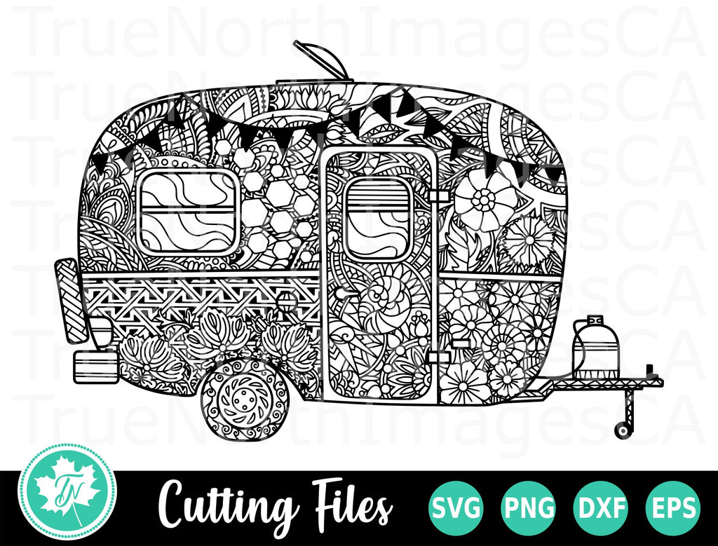 Camper SVG | Zentangle SVG | Mandala SVG - So Fontsy