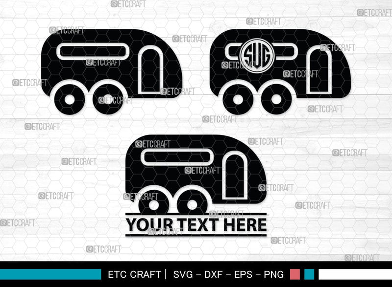 Camper Van Monogram, Camper Van Silhouette, Camper Van SVG, Travel Van ...