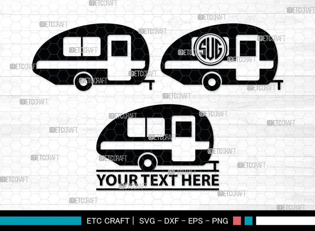 Camper Van Monogram, Camper Van Silhouette, Camper Van SVG, Travel Van ...