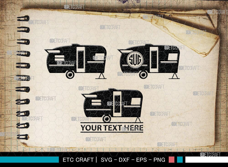 Camper Van Monogram, Camper Van Silhouette, Camper Van SVG, Travel Van ...