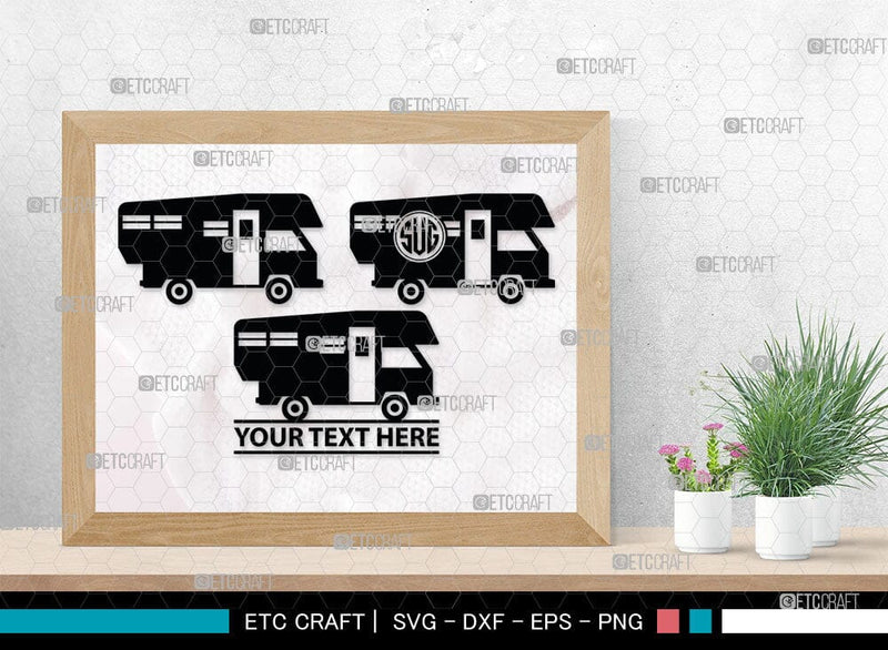 Camper Van Monogram, Camper Van Silhouette, Camper Van SVG, Travel Van ...