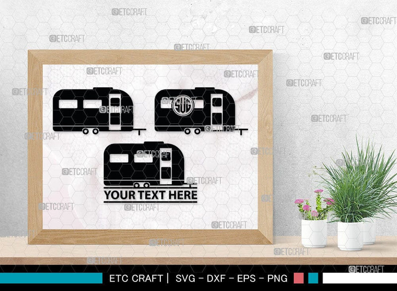 Camper Van Monogram, Camper Van Silhouette, Camper Van SVG, Travel Van ...