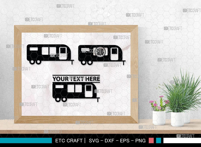 Camper Van Monogram, Camper Van Silhouette, Camper Van SVG, Travel Van ...