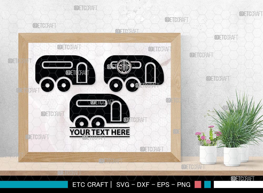 Camper Van Monogram, Camper Van Silhouette, Camper Van SVG, Travel Van ...