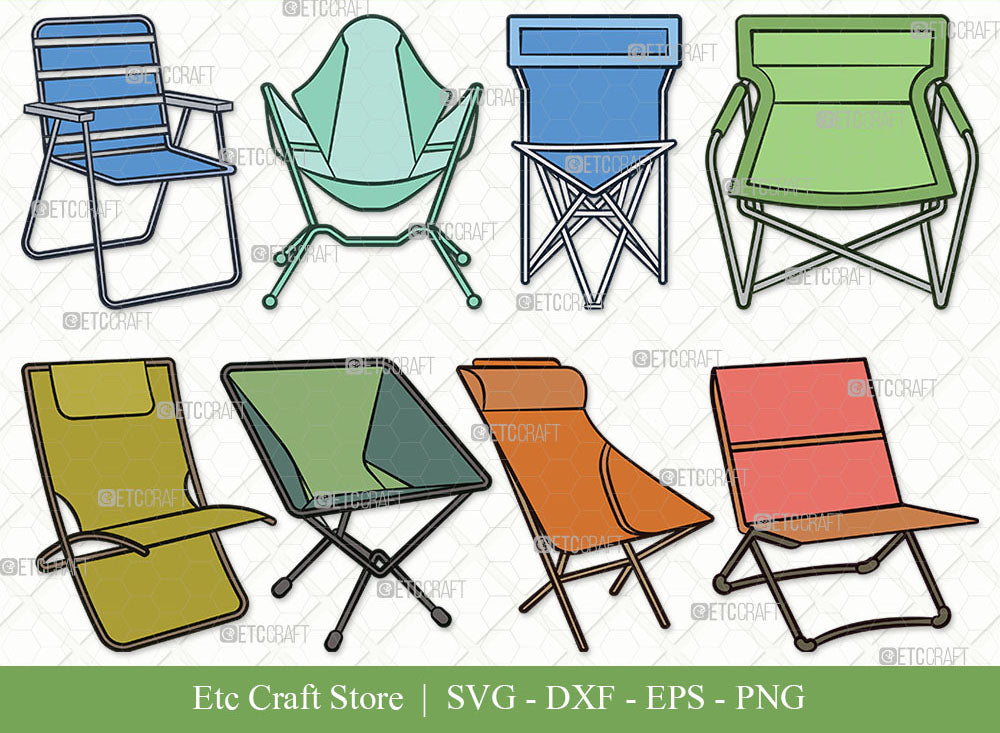 Camping Chair SVG, Chair Clipart, Chair Svg, Beach Chair Svg, Camping ...