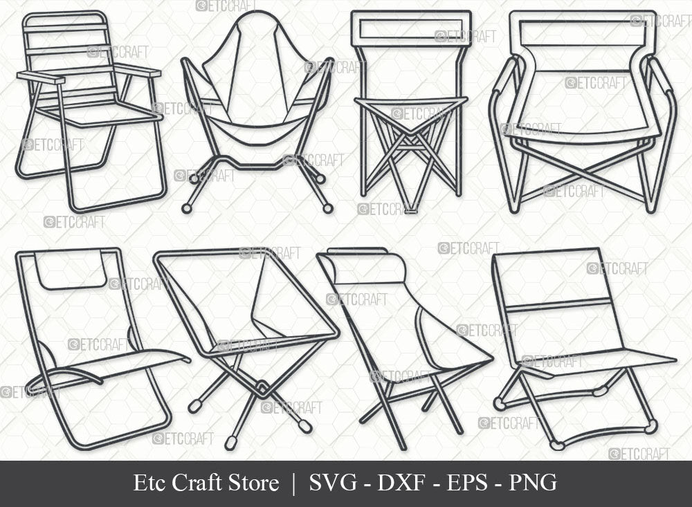 Camping Chair SVG, Chair Outline, Chair Svg, Beach Chair Svg, Camping ...