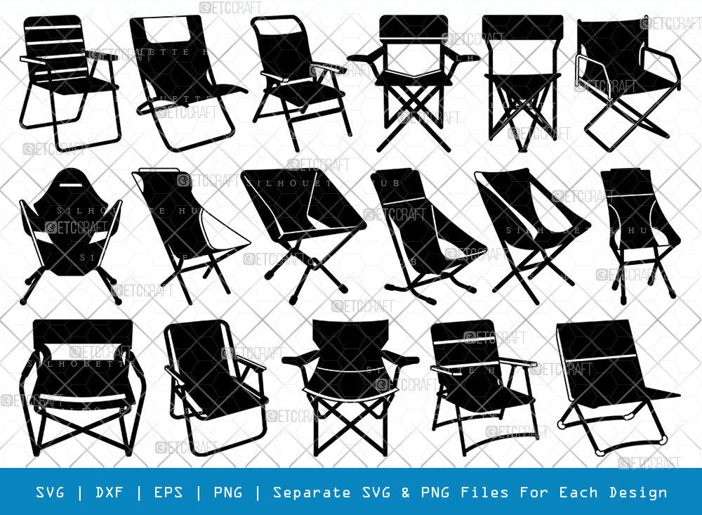 Camping Chair SVG, Chair Silhouette, Chair Svg, Beach Chair Svg ...