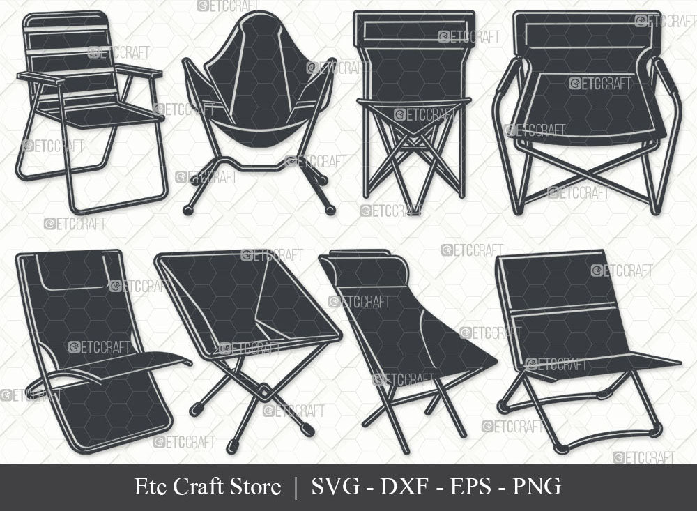 Camping Chair SVG, Chair Silhouette, Chair Svg, Beach Chair Svg ...