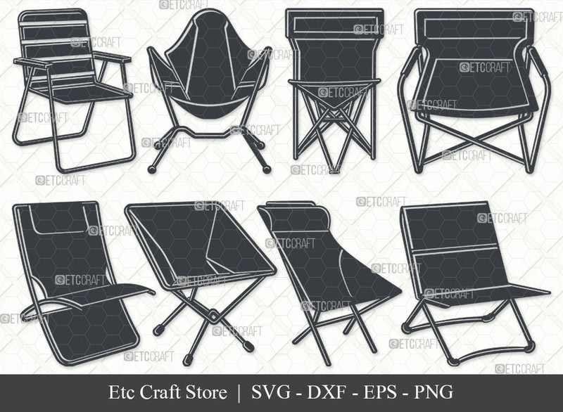 Camping Chair SVG, Chair Silhouette, Chair Svg, Beach Chair Svg ...