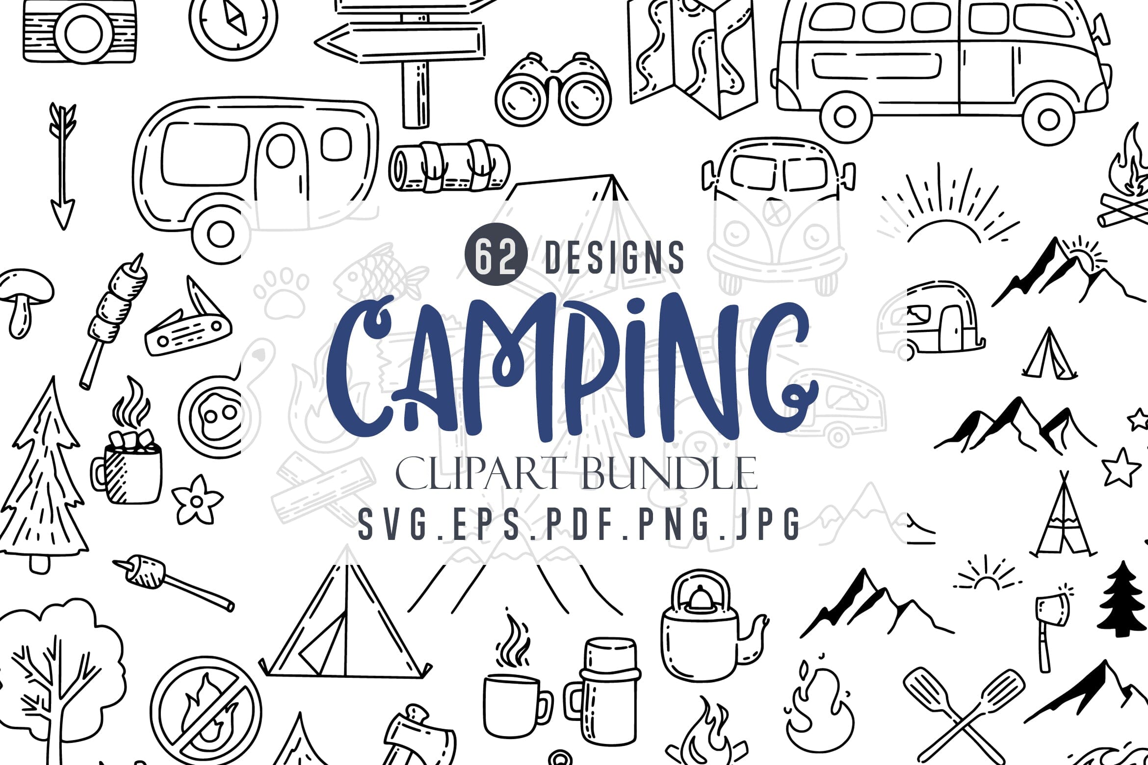 Camping Clipart Bundle | Camping Elements Decoration - So Fontsy