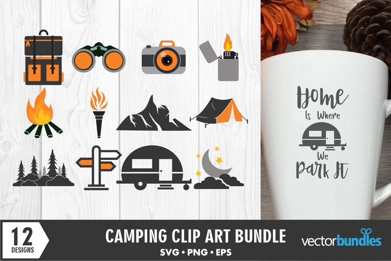 Camping clipart bundle svg - So Fontsy