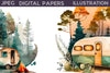 Camping Digital Paper - So Fontsy