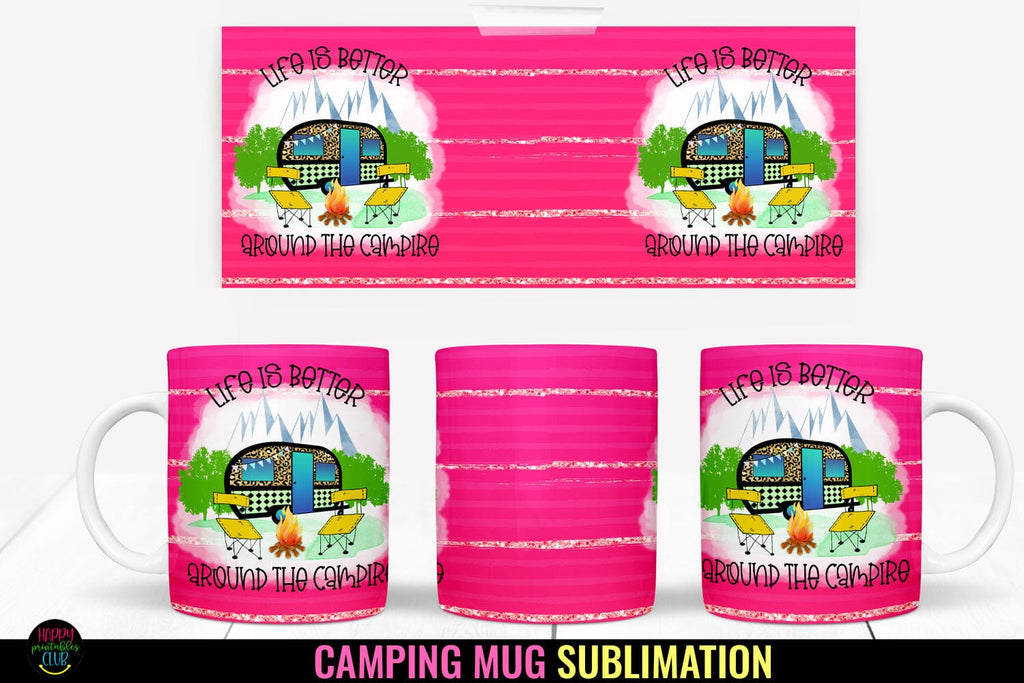 Camping Mugs Sublimation Bundle I Outdoor Mugs PNG Bundle - So Fontsy