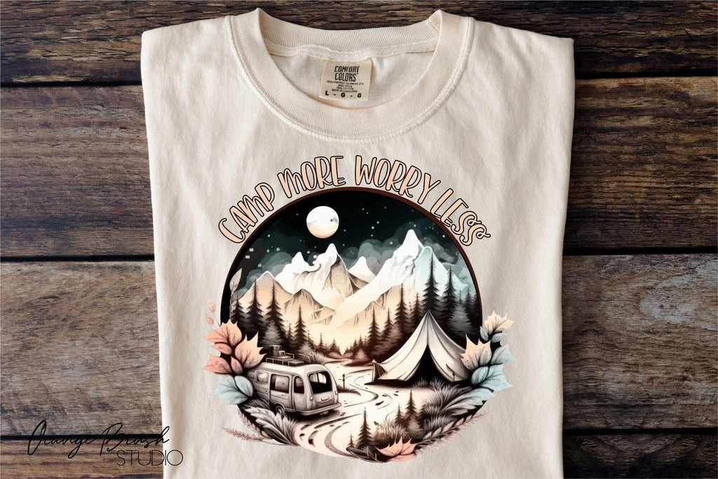 Camping Sublimation Design | Happy Camper Png Shirt Design - So Fontsy