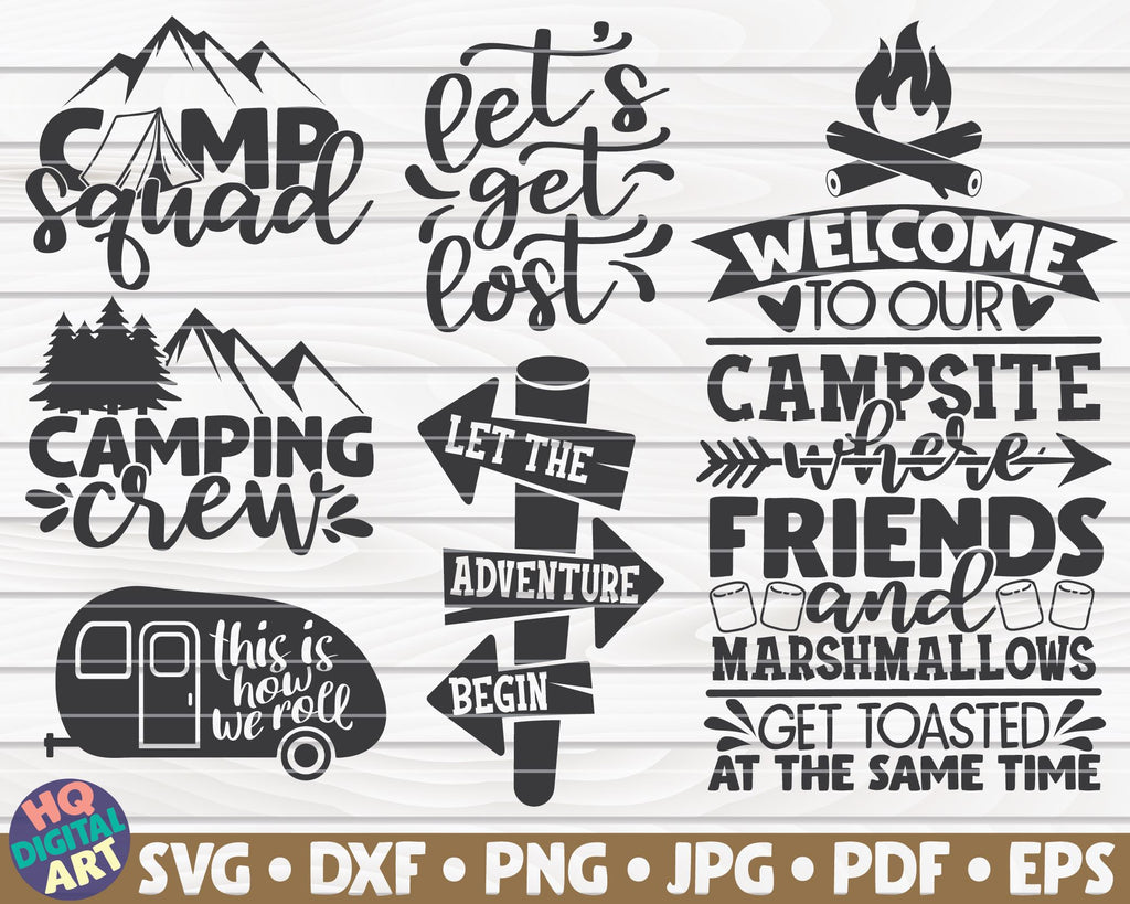 Camping SVG Bundle | 30 designs - So Fontsy