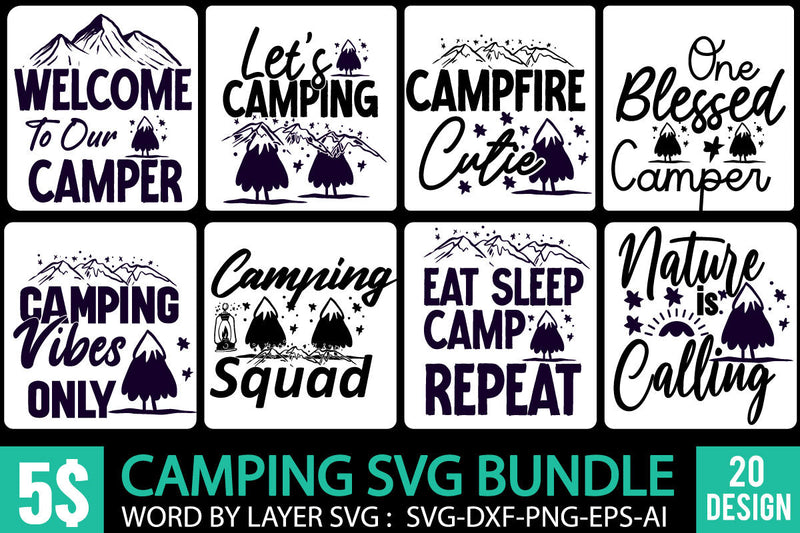 Camping SVG Bundle , Campinfg 20 SVG Design , Camping SVG Cut File - So ...