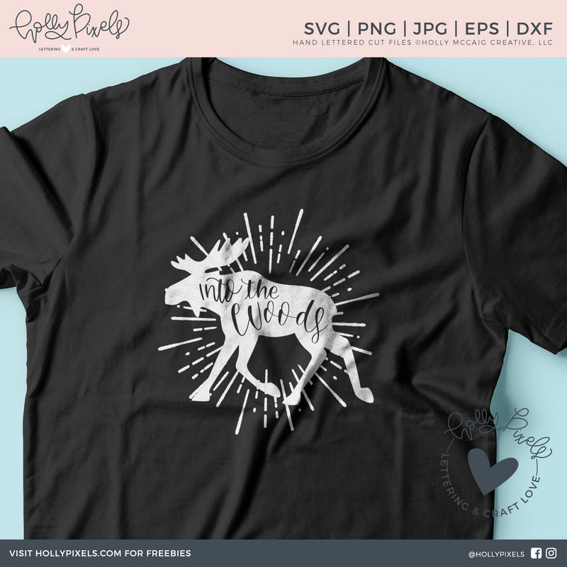 Camping SVG | Into the Woods | Moose SVG | Wanderlust SVG - So Fontsy