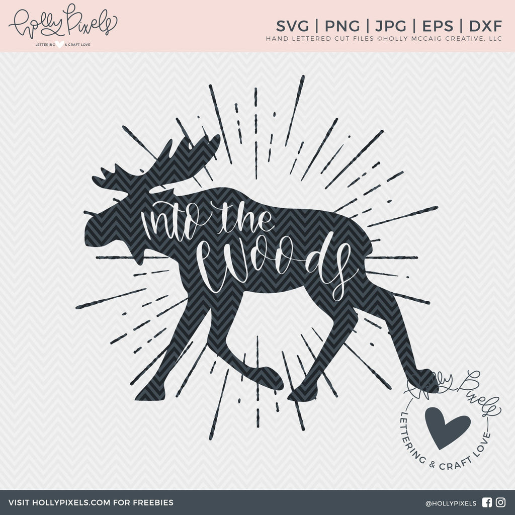 Camping SVG | Into the Woods | Moose SVG | Wanderlust SVG - So Fontsy