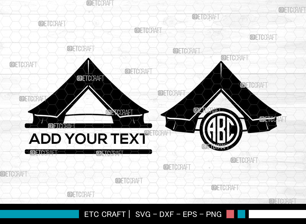 Camping Tent Monogram SVG, Split Monogram Svg, Tent Svg, Camping Svg ...