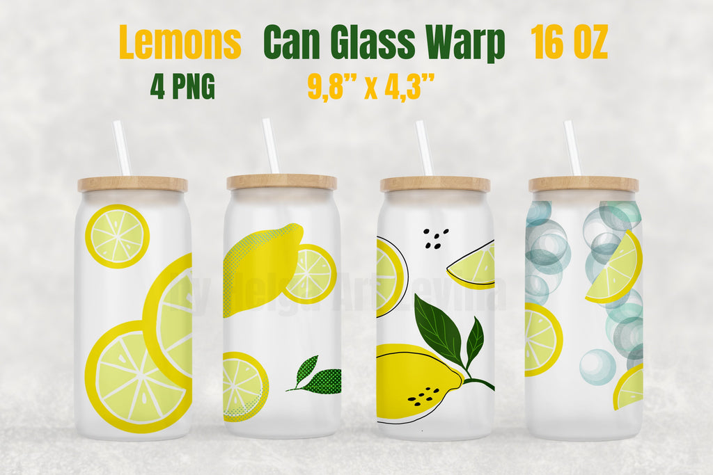 Can Glass Wrap 16 OZ Bundle Lemon - So Fontsy