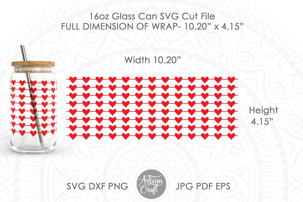 Can glass wrap SVG, Heart Wrap SVG, heart string | So Fontsy