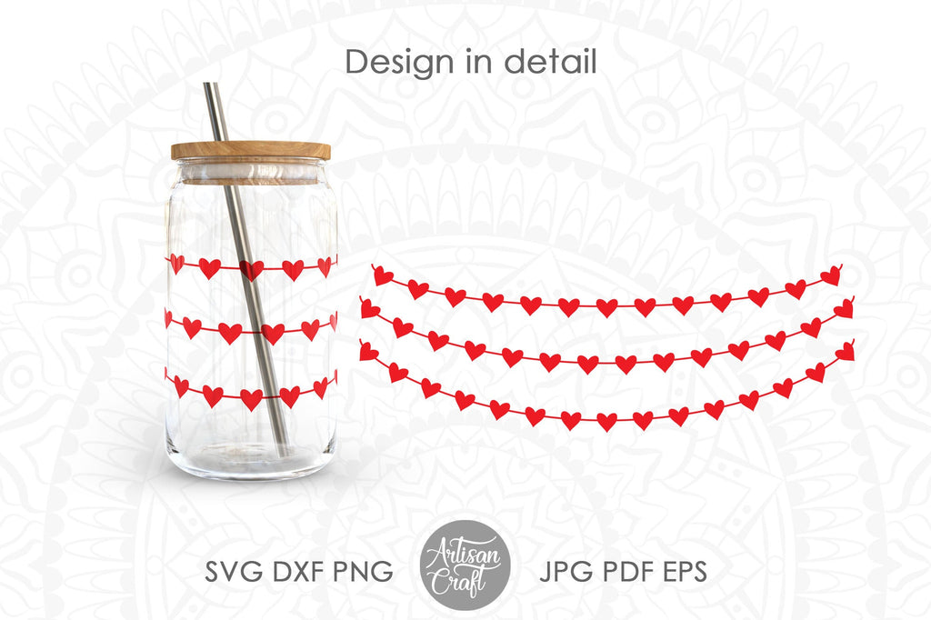 Can glass wrap SVG, Heart Wrap SVG, heart string | So Fontsy