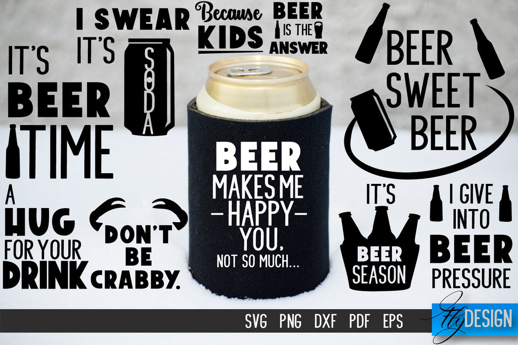 Can Holder SVG Bundle | Can Cooler SVG | Can Koozie Designs - So Fontsy