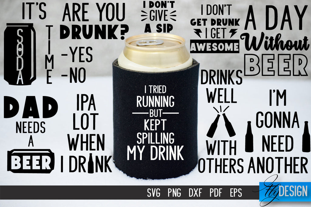 Can Holder SVG Bundle | Can Cooler SVG | Can Koozie Designs - So Fontsy