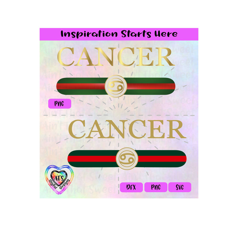 Cancer (Horoscope Symbol) with Red and Green Stripes and 69 ...