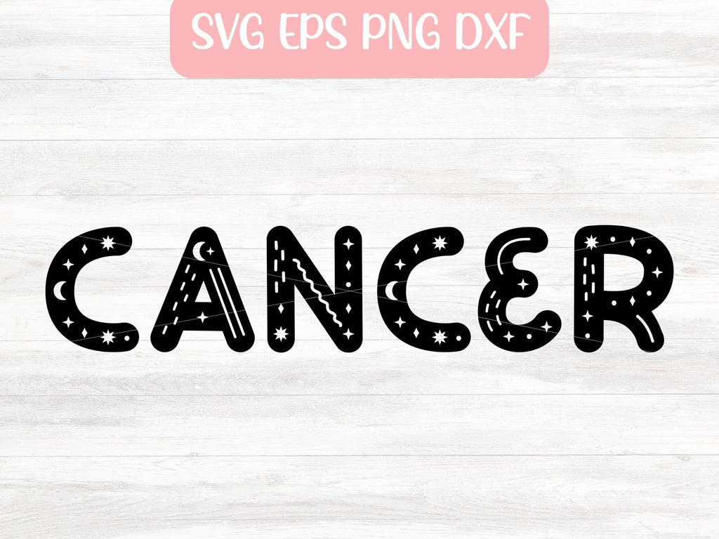 Cancer Zodiac Sign SVG File for Cricut or Silhouette, Zodiac Sign ...